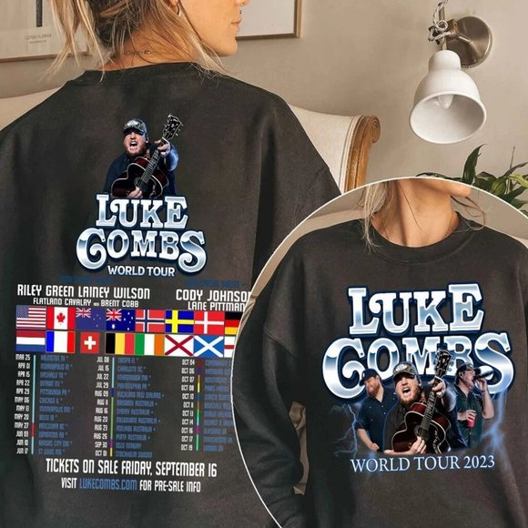 Jasper D | Shirts | Luke Combs 223 World Tour Tshirt 2 Sided Country ...